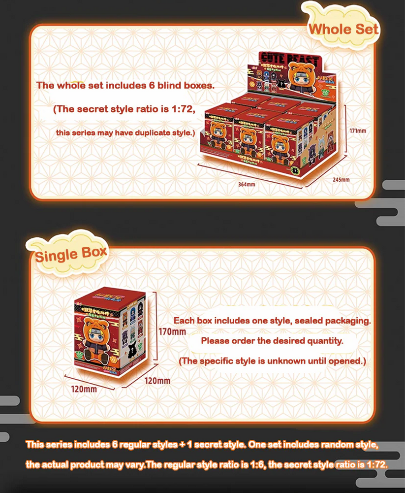 Naruto Cute Beast Party V2 Sitting Plush Keychain Gift Blind Box - Top ...