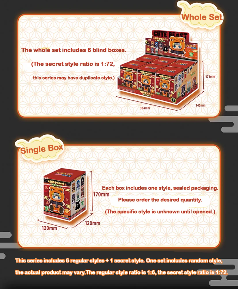 Naruto Cute Beast Party V2 Sitting Plush Keychain Gift Blind Box - Top ...